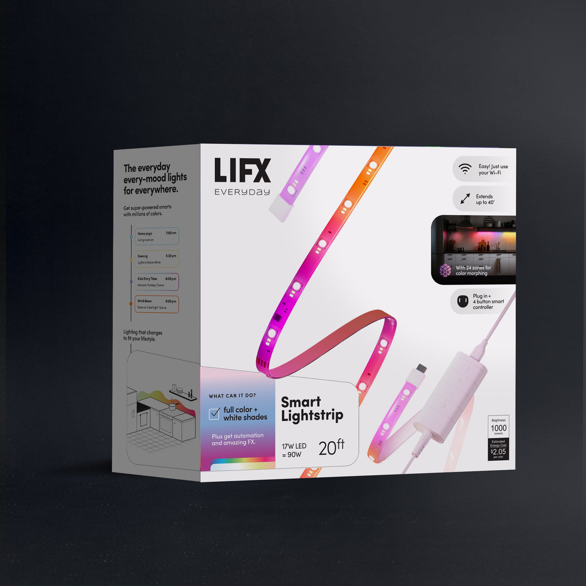 LIFX Everyday 20ft (240") Lightstrip Kit - 1000 Lumens | LIFX