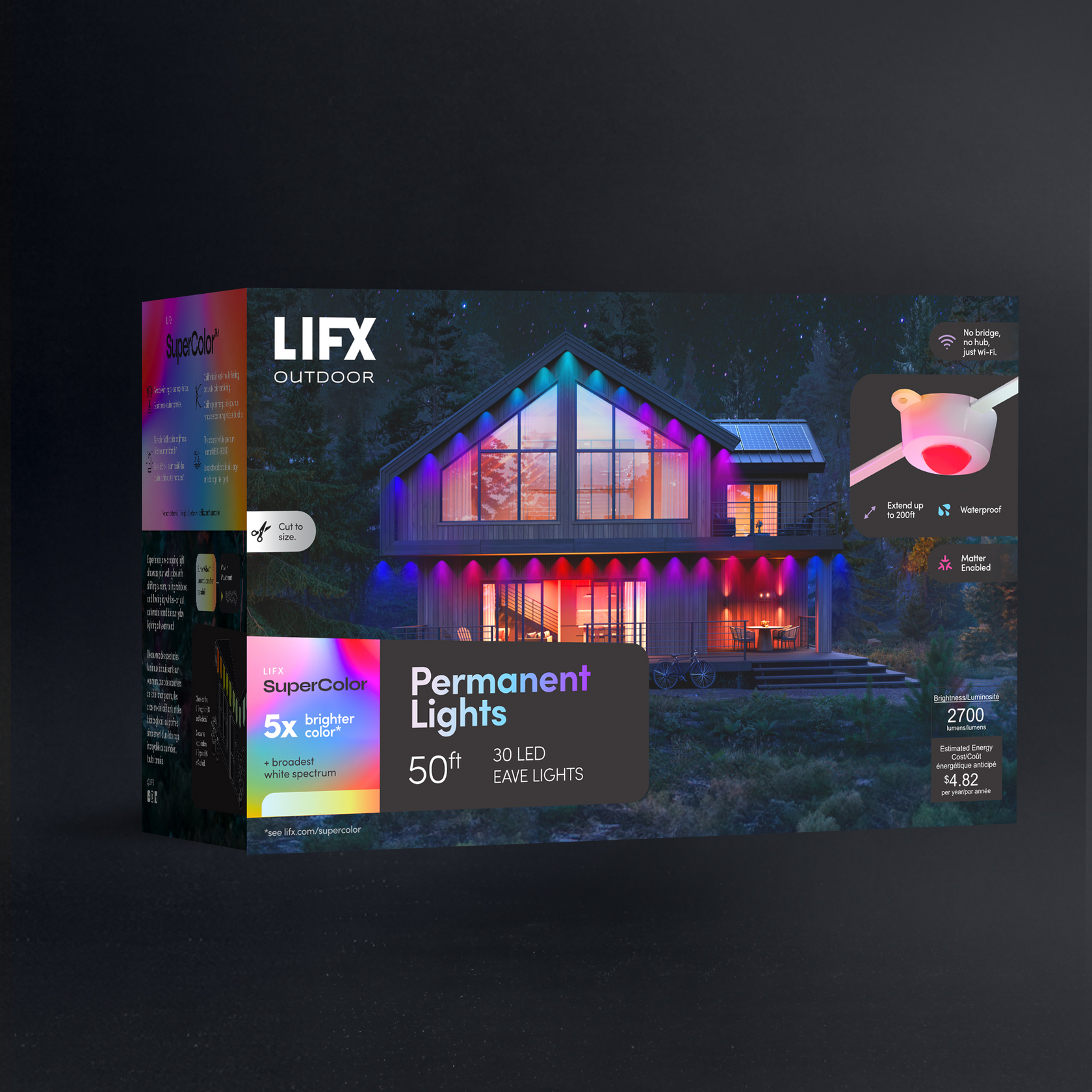 LIFX Outdoor SuperColor Permanent Lights 50ft Kit - White – LIFX ...
